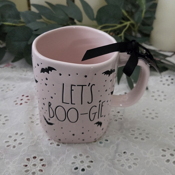 Rae Dunn | Dining | Rae Dunn Pink Lets Boogie Mug With Black Bats ...